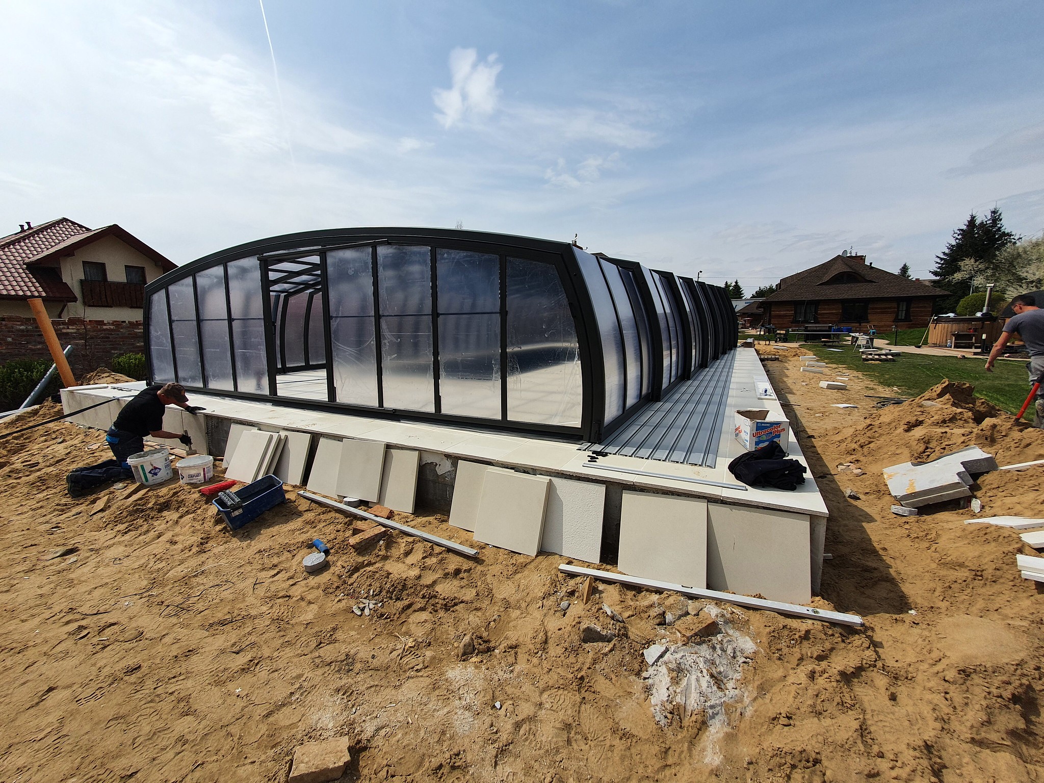 Construction readiness for the installation of pool and patio enclosure ...